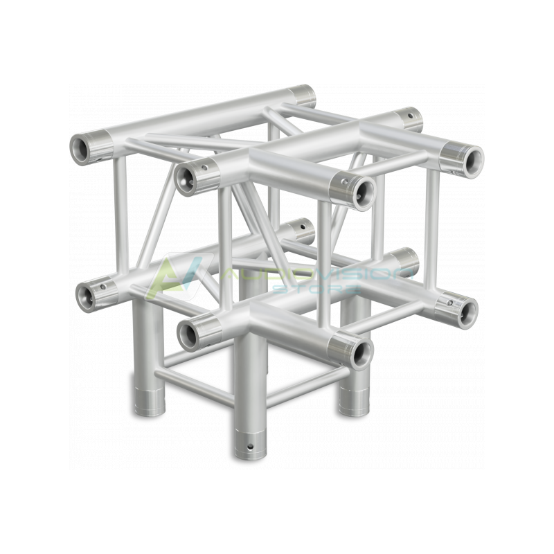 SQ30T4 - 4-way T joint for SQ30 Series, extrude tube 50x2mm, 2x FCQ5 ...