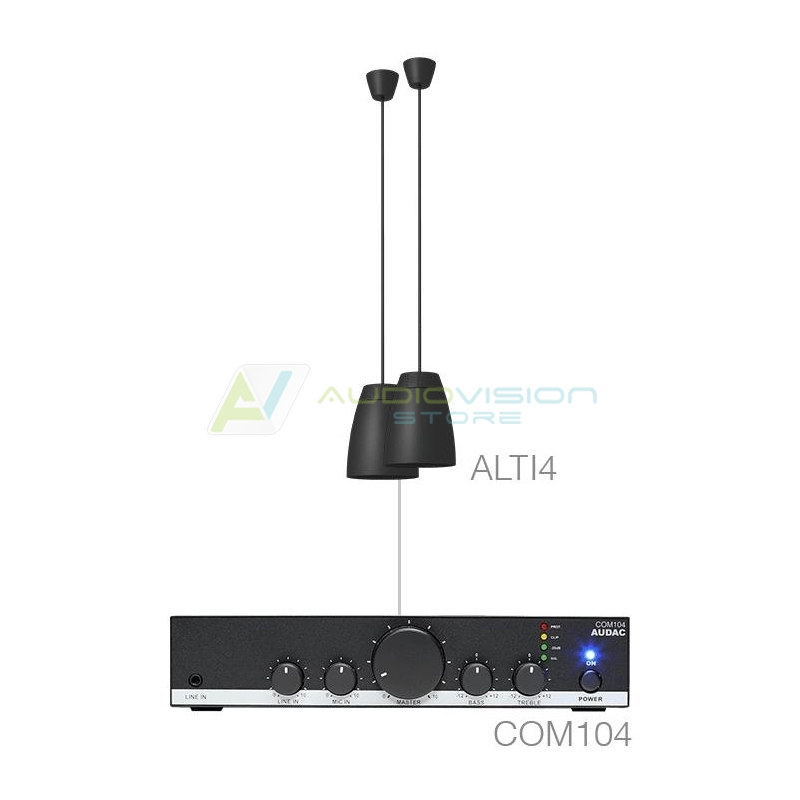 Audac LENTO4.2/B Sistem sonorizare 2 x ALTI4/W + COM104 - Ne | AudioVision.ro
