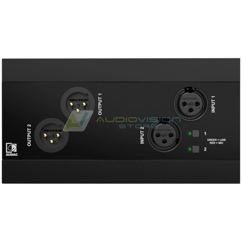 AUDAC NWP222/B - Panou rețea Dante™/AES67 - 2 x intrare și ieșire XLR ...