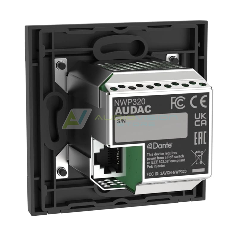 AUDAC NWP320/B - Panou intrare rețea Dante™/AES67 - 2 x XLR + mufă de 3 ...