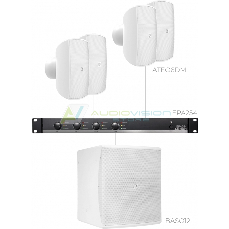 AUDAC FESTA6.5M/W - Sistem sonorizare 4 x ATEO6DM/W + BASO12 ...
