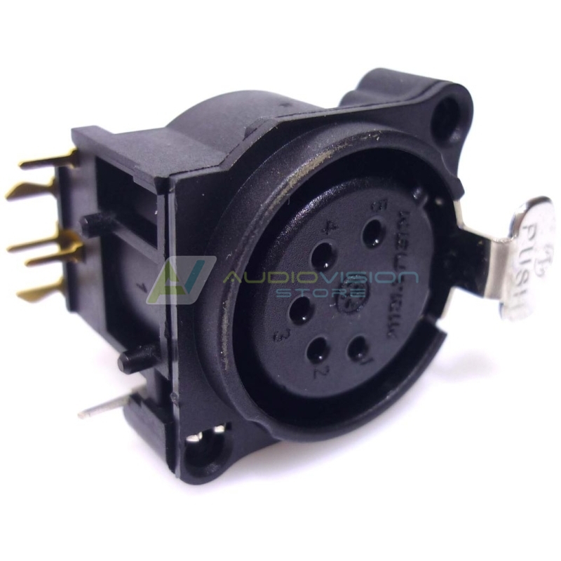 Panel jack XLR 5-pin plastic NC5FAH | AudioVision.ro